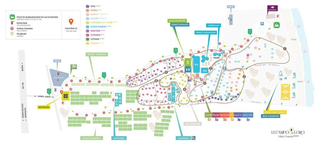 Map of the campsite - Le Campoloro